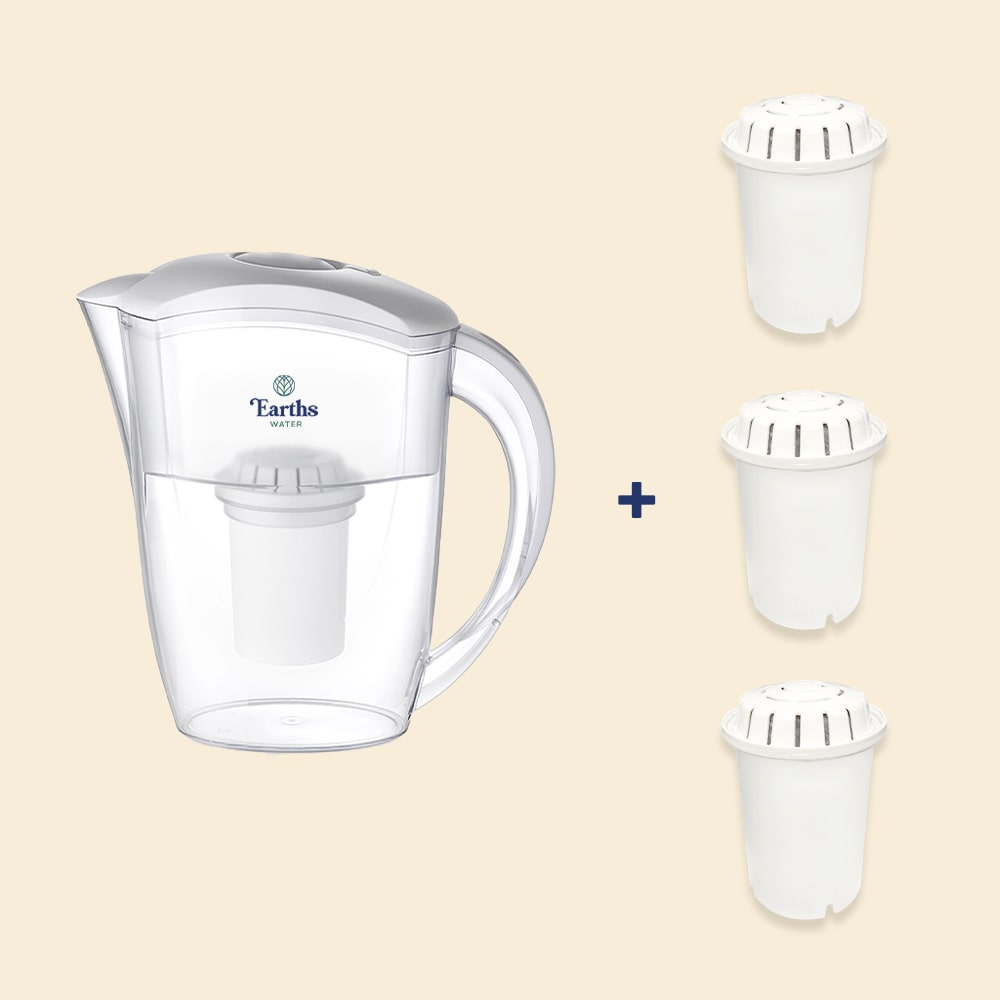 2.4L Alkaline Water Filter Jug + 3 Replacement Filters [BUNDLE ...